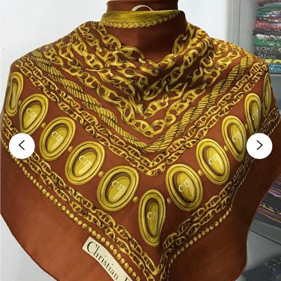 Dior | Accessories | Christian Dior Chain Silk Scarf | Poshmark